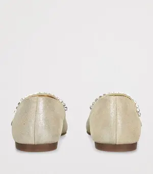 BABYWALKER Leather Crystal-strap Ballet Flats