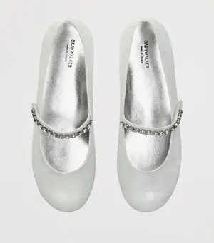BABYWALKER Leather Crystal-strap Ballet Flats
