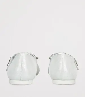 BABYWALKER Leather Crystal-strap Ballet Flats