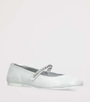BABYWALKER Leather Crystal-strap Ballet Flats