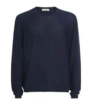 Johnstons Of Elgin Superfine Merino Sweater - Navy