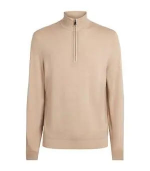 Bogner Virgin Wool Ouri Quarter-zip Sweater - Beige