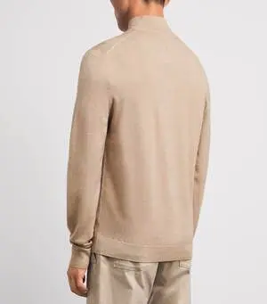 Bogner Virgin Wool Quarter-zip Sweater - Beige