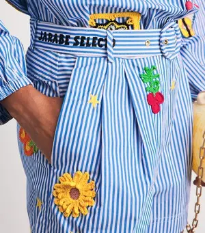 Camilla Cotton Appliquéd Shorts