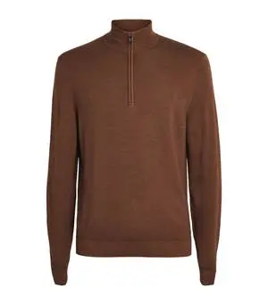 Bogner Virgin Wool Ouri Quarter-zip Sweater - Brown