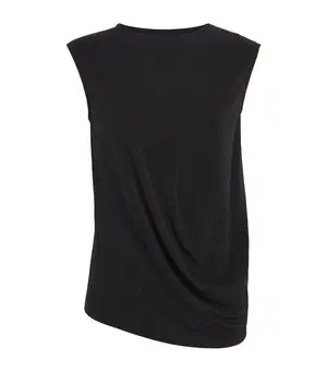 Issey Miyake Drape Jersey Sleeveless Blouse - Black