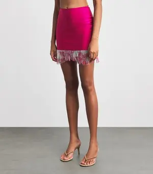 PatBO Beaded Fringe Mini Skirt