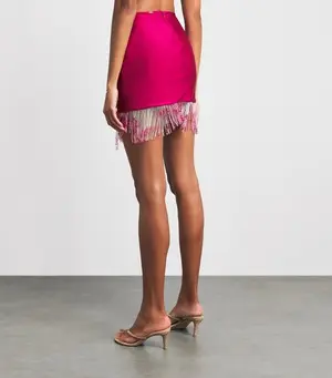 PatBO Beaded Fringe Mini Skirt