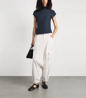 Issey Miyake Wooly Pleats Mock-neck Top