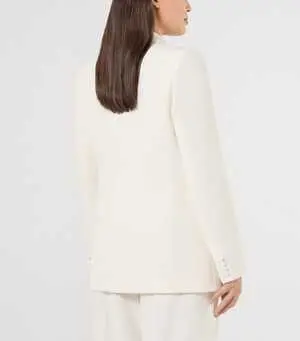 Marina Rinaldi Double-breasted Blazer With Satin Trims