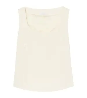 Marina Rinaldi Scoop-neck Waistcoat Top - Ivory