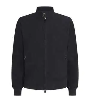 Pal Zileri Suede Bomber Jacket - Navy