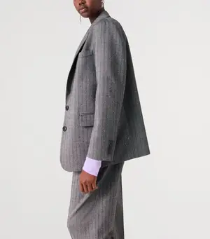 Maje Striped Rhinestone-embellished Blazer
