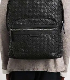 Officine Creative Leather Woven Armor Backpack