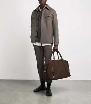 Officine Creative Suede Woven Armor Duffle Bag