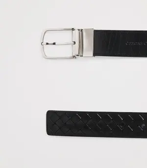 Officine Creative Leather Woven Reversible Belt