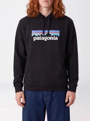 Patagonia Relaxed Fit Hoodie In Recycled Cotton Blend With Kangaroo Pocket - Black