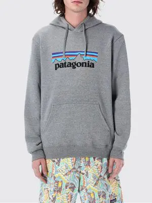Patagonia Relaxed Fit Hoodie In Recycled Cotton Blend With Kangaroo Pocket - Grey
