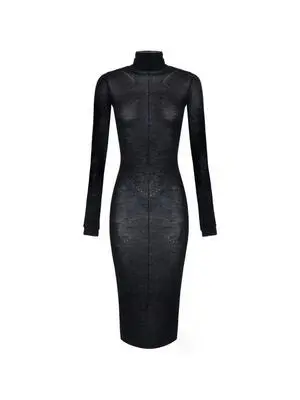 Elisabetta Franchi Knit Midi Dress With Openwork Detail - Black