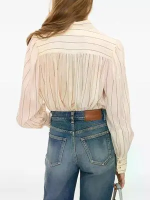 Chloé Gathered Blouse In Cotton & Silk Poplin