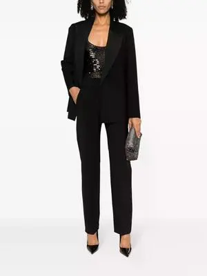 DONDUP Logo-plaque Pressed-crease Tailored Trousers