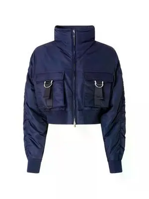 Pinko Cropped Ruched Sleeve Jacket - Blue