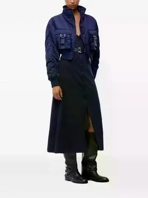 Pinko Cropped Ruched Sleeve Jacket - Blue