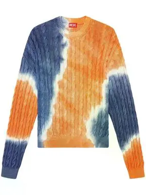 DIESEL® K-janci Tie-dye Cable-knit Jumper - Orange
