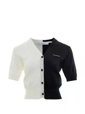 PUSHBUTTON Two-tone Short-sleeve Cardigan
