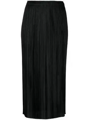Issey Miyake Pleated High-waist Skirt - Black