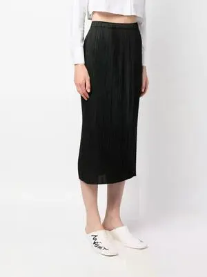 Issey Miyake Pleated High-waist Skirt - Black
