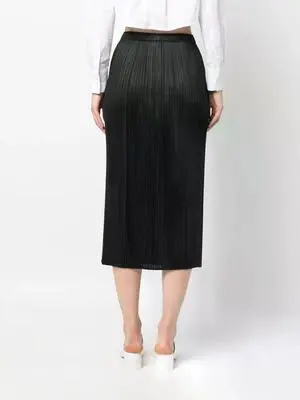 Issey Miyake Pleated High-waist Skirt - Black