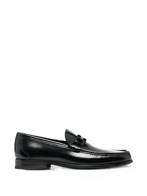 FERRAGAMO Gancini Leather Loafers - Black