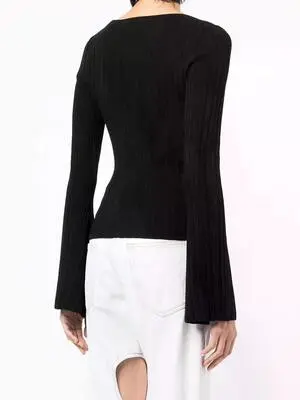 Off-White Logo Print Ribbed Top