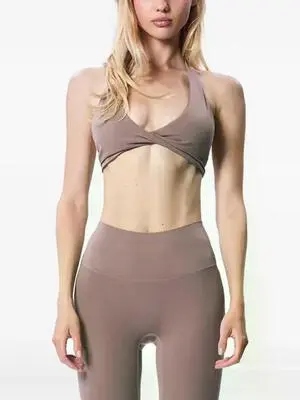GOD SAVE QUEENS Twist-front Halterneck Crop Top