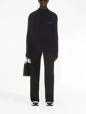 Off-White Logo-embroidered Rib-knit Jumper