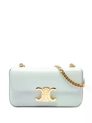 Celine Shiny Calfskin Claude Chain Shoulder Bag - Green
