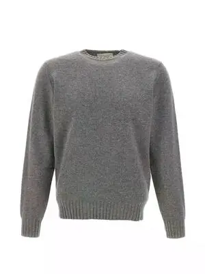 FILIPPO DE LAURENTIIS Crew-neck Ribbed-trim Sweater - Grey