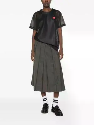 Play Comme Des Garcon Heart-patch Mesh T-shirt