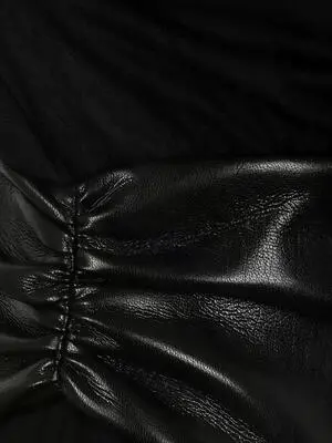 Andamane Leather-panelled Ruched Dress