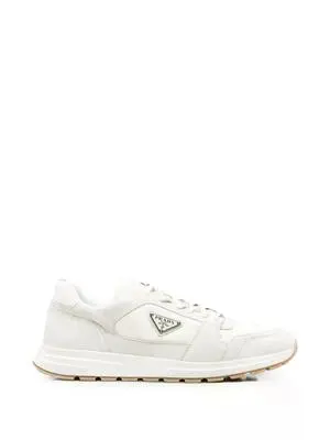 Prada Logo-plaque Sneakers - Neutrals