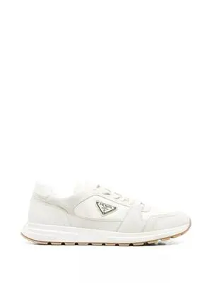 Prada Panelled Logo Plaque Sneakers - Neutrals