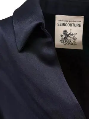 SEMICOUTURE Satin-finish V-neck Shirt