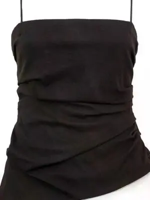 Simkhai Emerson Ruched Tank Top - Black