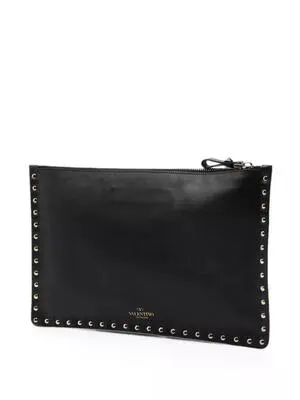 Valentino Garavani 2000-2017 Leather Rockstud Clutch Bag - Black