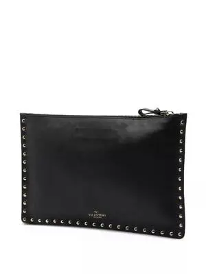 Valentino Garavani Rockstud Leather Clutch Bag - Black