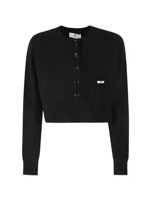 Elisabetta Franchi Button-fastening Cropped Cardigan - Black
