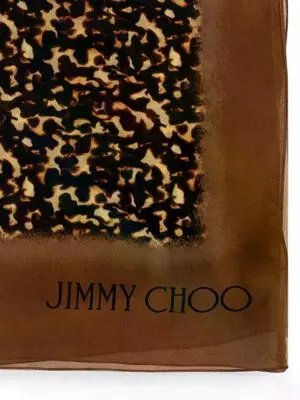 JIMMY CHOO Silk Scarf With Animal Motif
