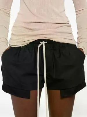 Rick Owens Tower Fog Boxers Drawstring Wool Shorts