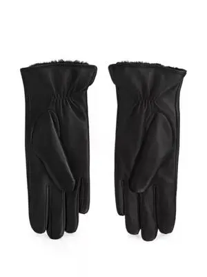 Karl Lagerfeld Logo Leather Gloves - Black